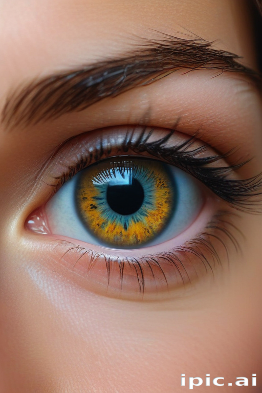 Close-Up of a Striking Eye with Vibrant Colors and Details
