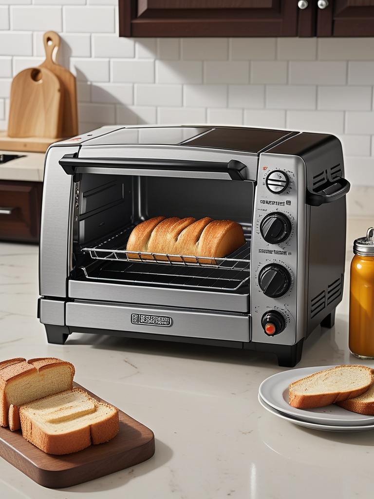 Modern Stainless Steel Toaster Oven Perfect for Toasting and Baking Bread