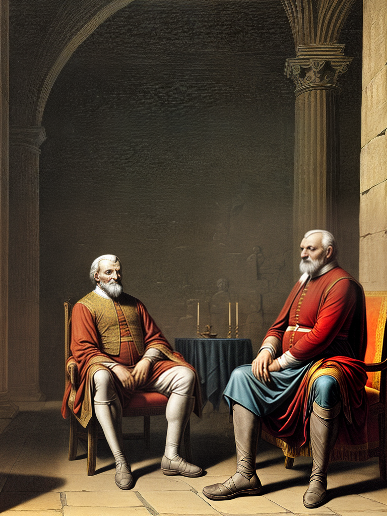 Seneca, sitting to the king sit inside the castle