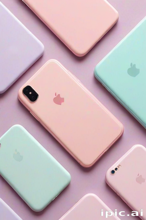 Colorful Collection of Stylish Smartphones in Soft Pastel Shades on Display