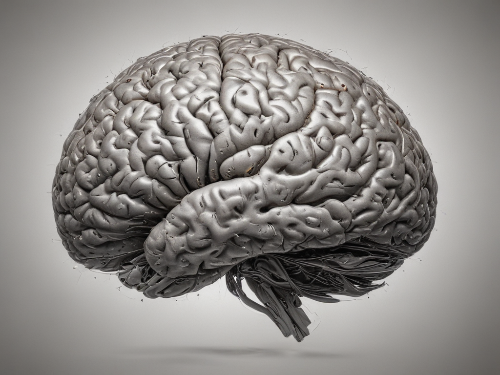 Intricate Details of a Human Brain Floating Against a Neutral Background