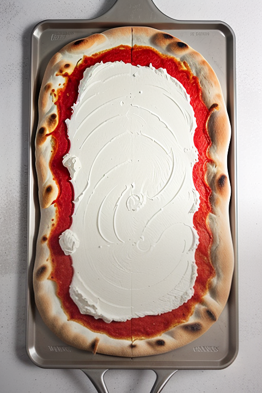 Deliciously Prepared Pizza Base with Rich Tomato Sauce and Creamy Topping