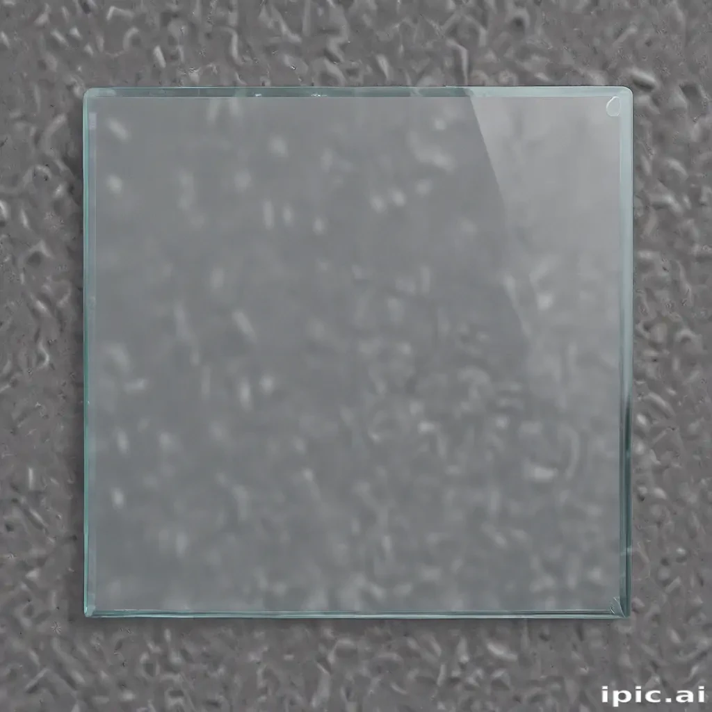 Transparent Glass Square Against a Textured Gray Background, Minimalist ...