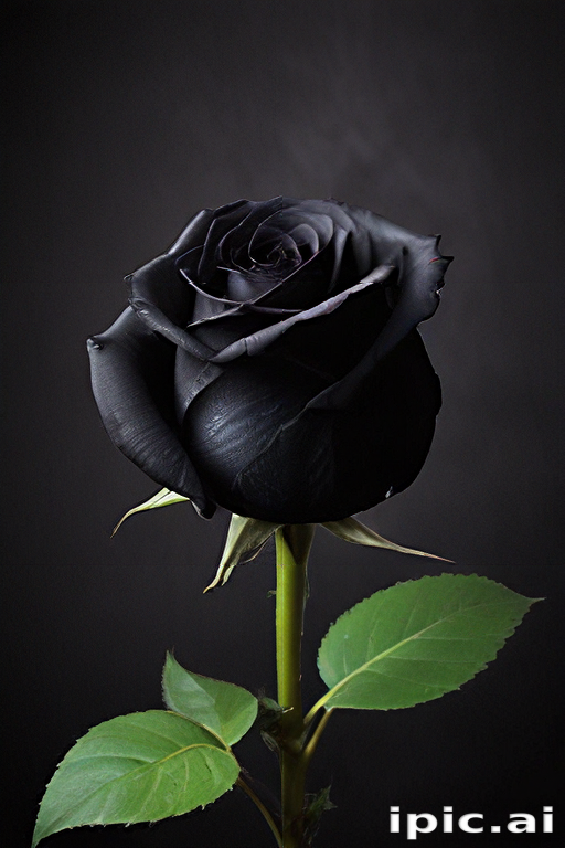 Stunning Black Rose Against a Dark Background Symbolizing Mystery and ...