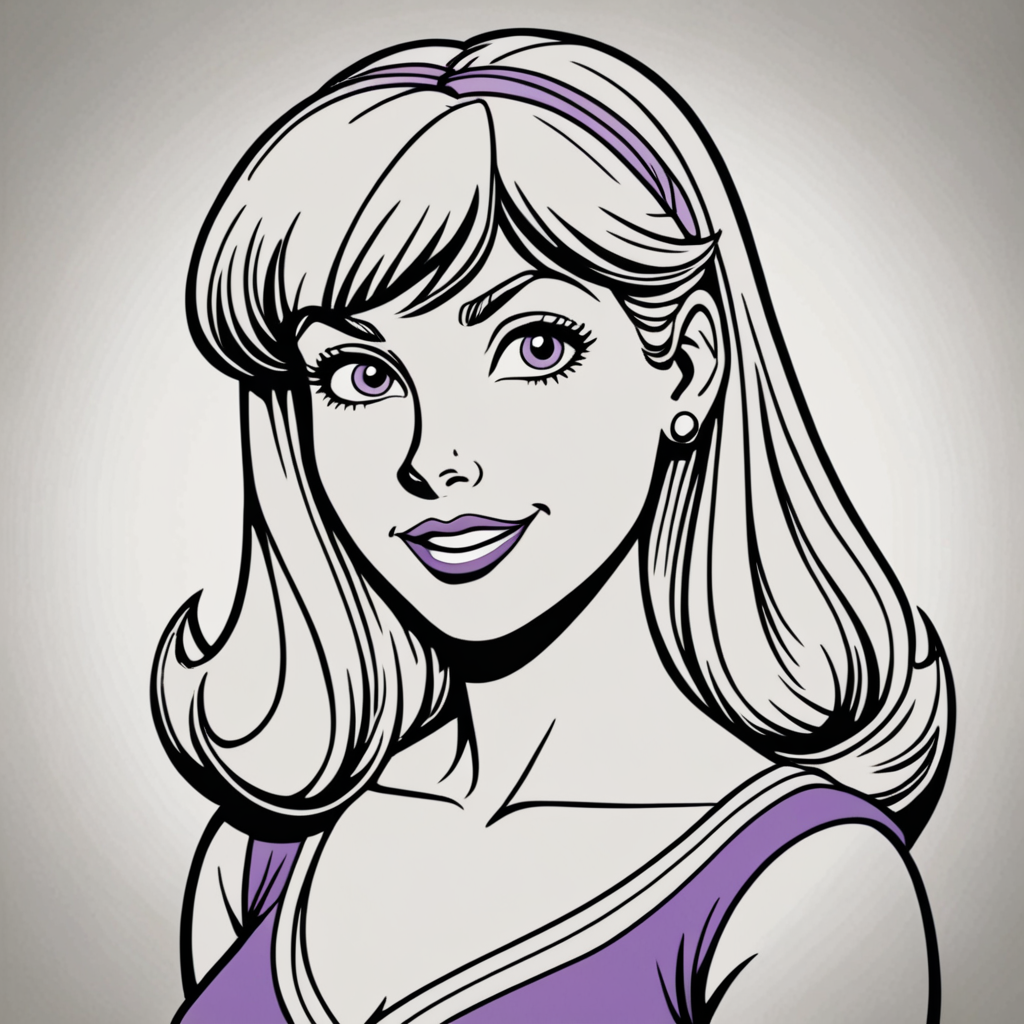 Daphne Blake fron cartoon Scooby-Doo line art