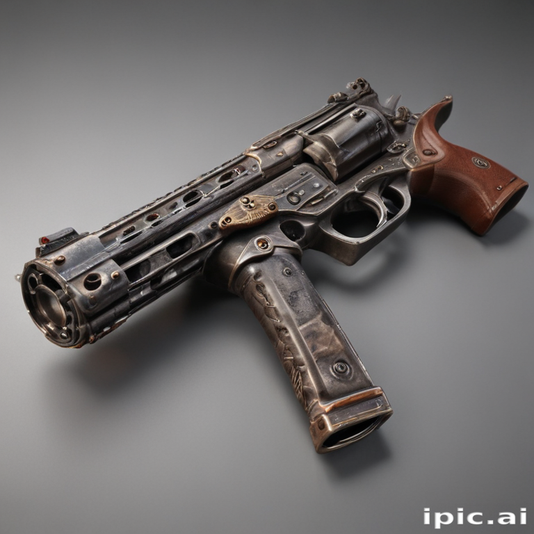 Intricately Designed Steampunk-Inspired Handgun with Unique Mechanical ...