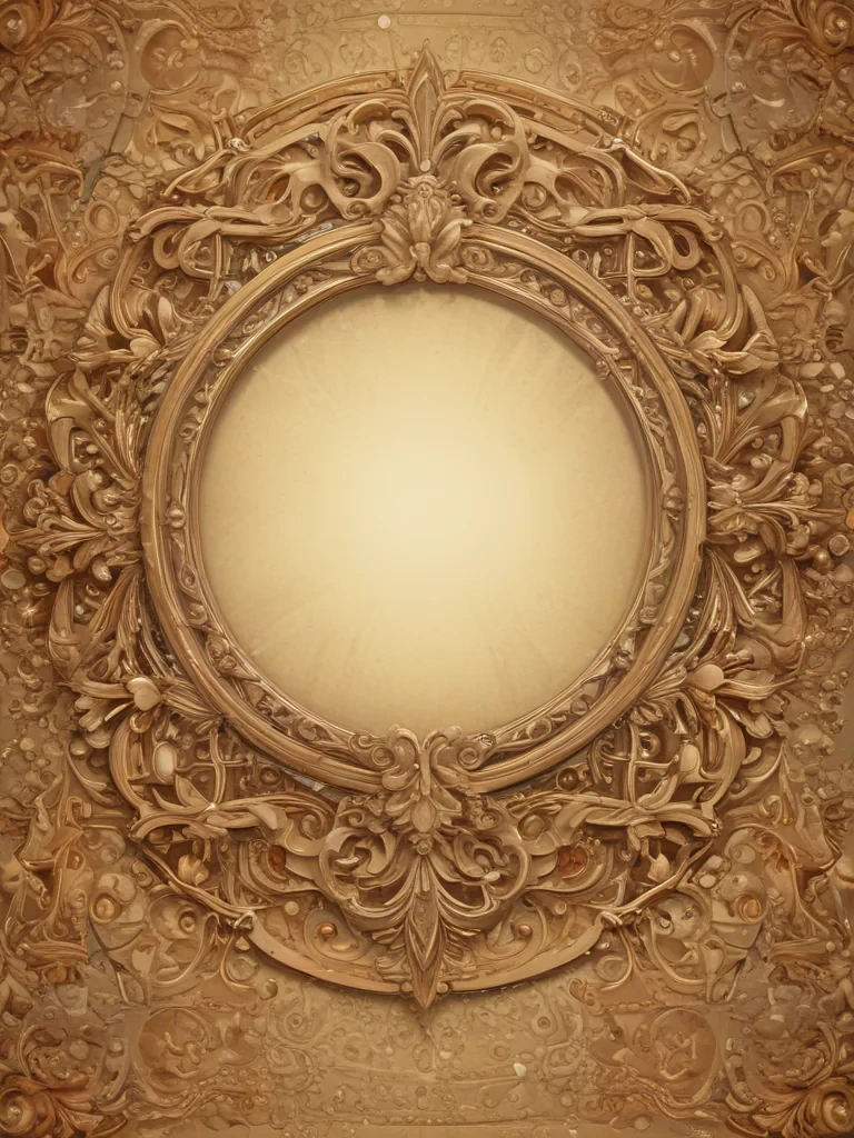 Ornate Vintage Frame with Intricate Designs and Empty Central Space