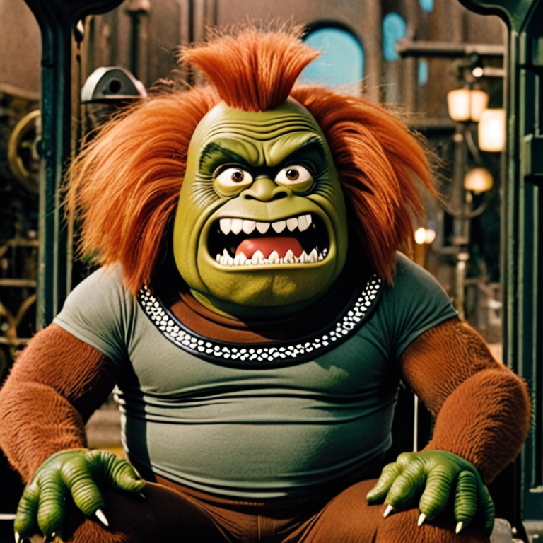 Oompa loompa monster strong sitting