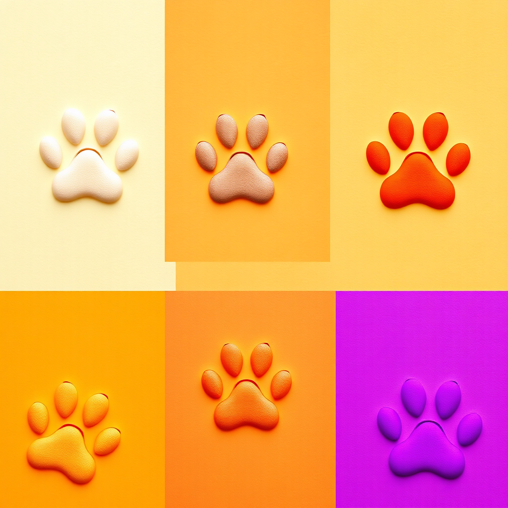 Colorful Paw Prints on Vibrant Backgrounds Showcasing Playful Artistic ...