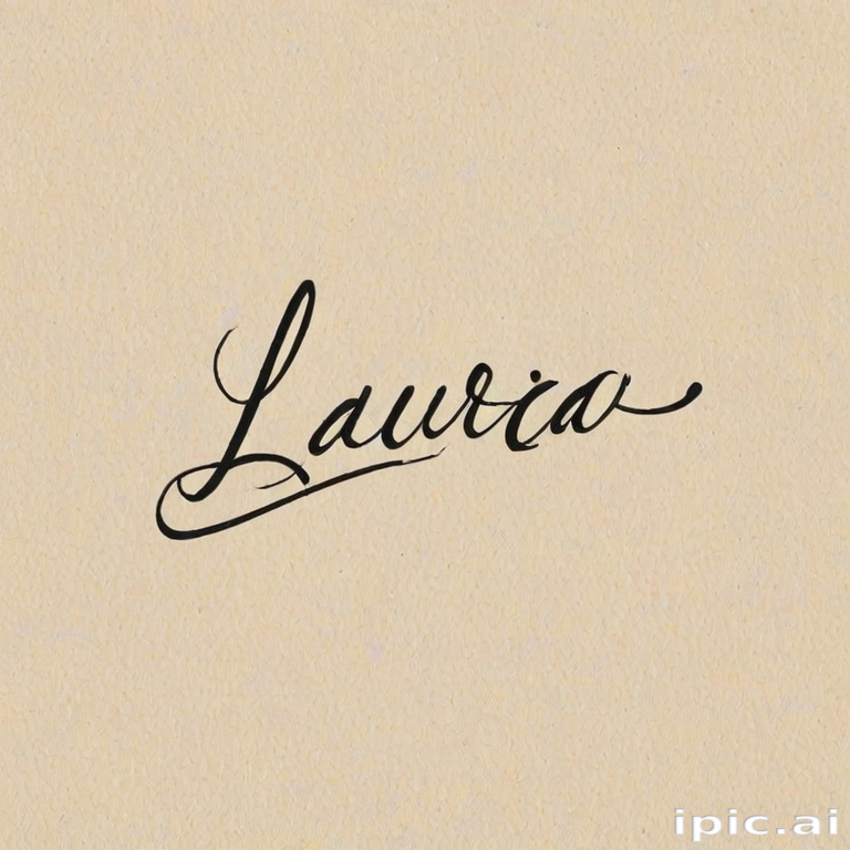 Elegant Calligraphy of the Name Lauria on Textured Background