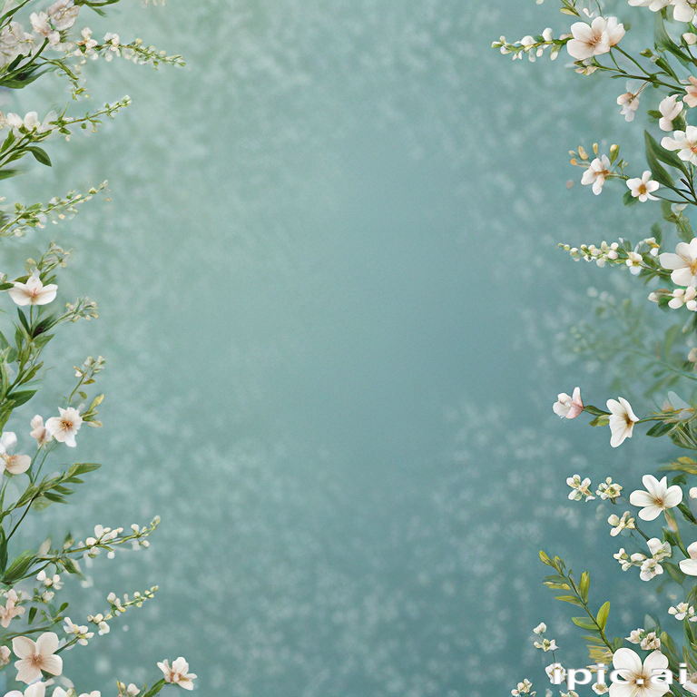 Delicate Floral Border with Soft Green Background for Elegant Designs