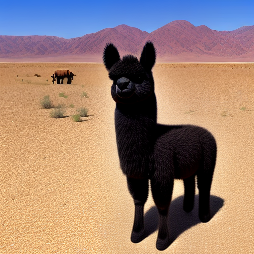 a sweet baby lama with big eyes in the desert looking for love, cartoon ...