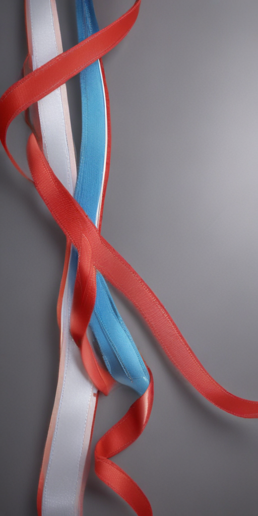 Colorful Ribbons Twisting Together in an Artistic Display of Textures