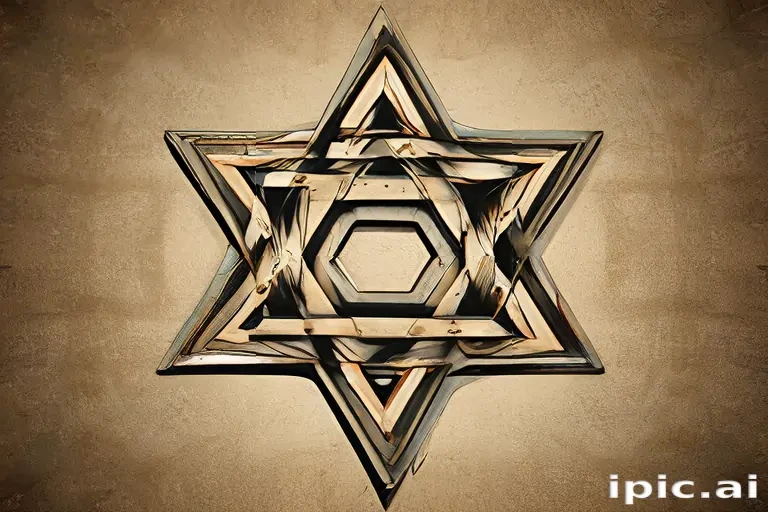 Intricate Geometric Star Design with Layered Texture and Earthy Tones