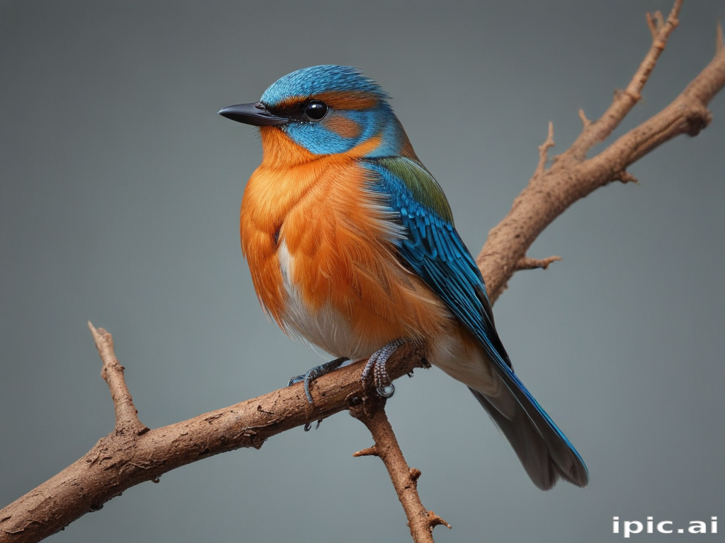 A Vibrant Bird Perched Gracefully on a Branch Against a Soft Background.