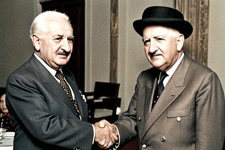 Hitler shaking hands with David Ben Gurion