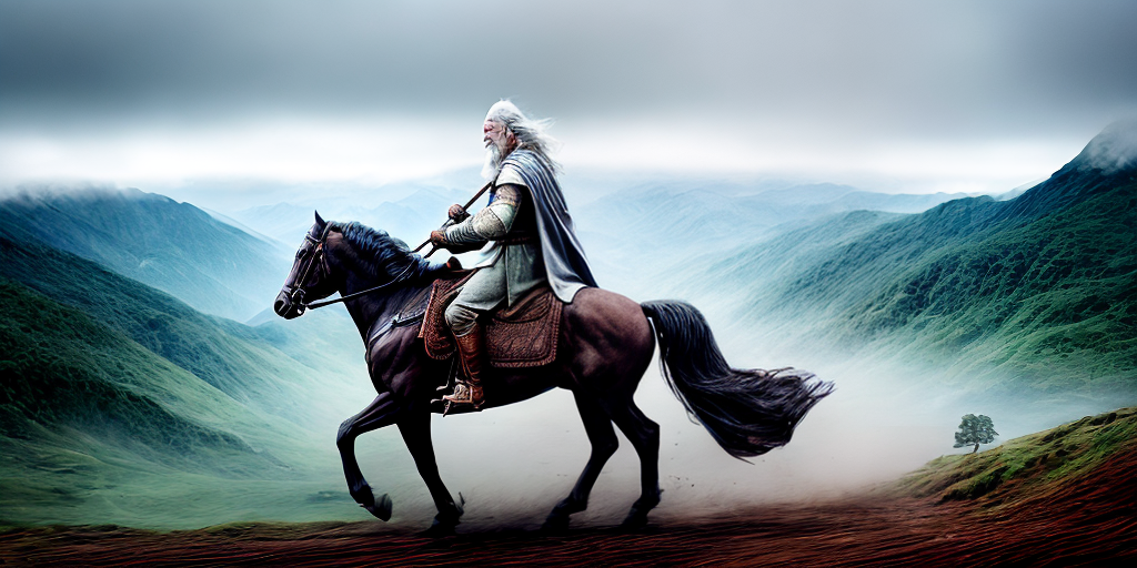 gandalf riding shadowfax in rain