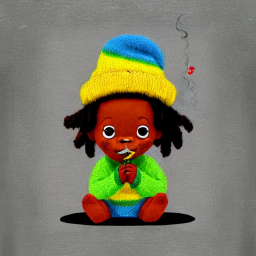 Baby Rasta smoking a blunt