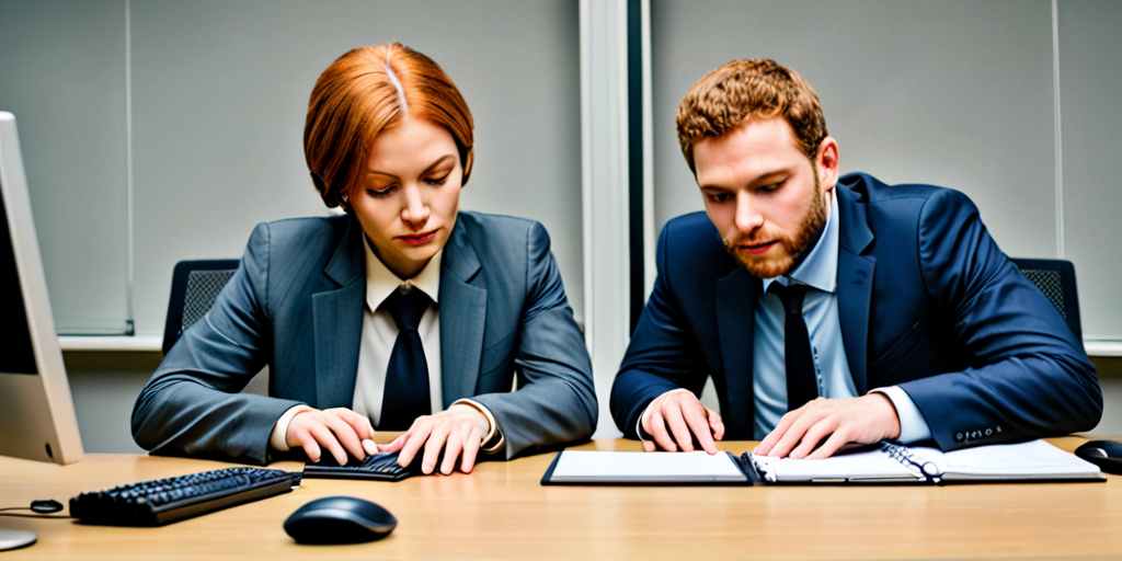 2 people working on the computer
