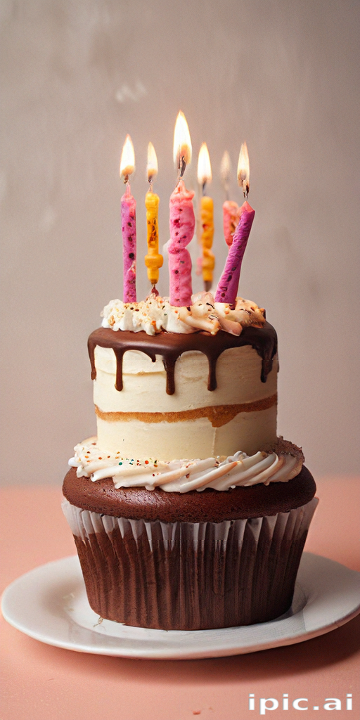 Deliciously Decorated Birthday Cake with Colorful Candles and Sprinkles