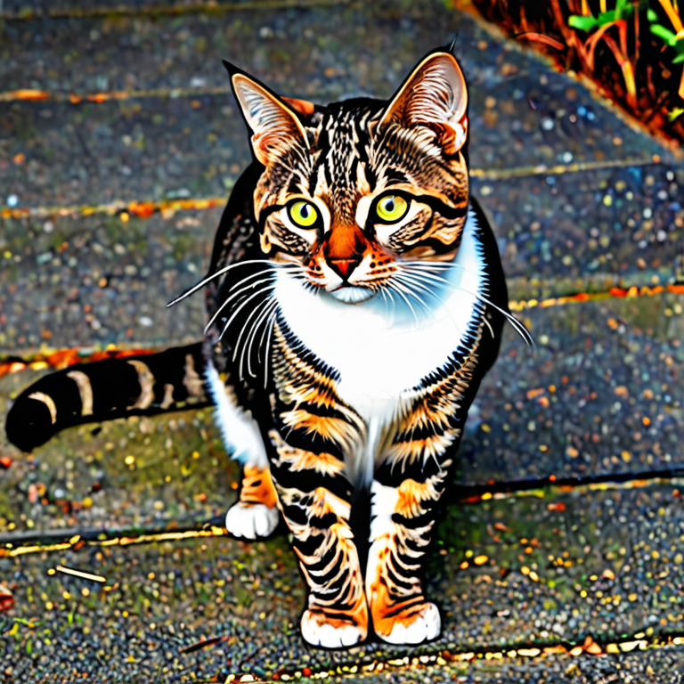 faça um gato realista muito bravo