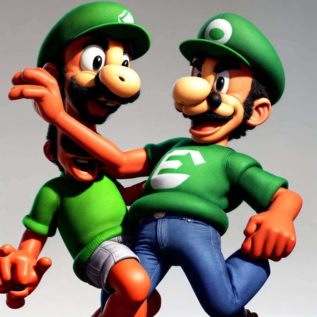 unrealistic 3d black african luigi