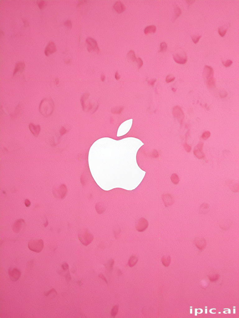 Vibrant Pink Background Featuring the Iconic Apple Logo in Center Position