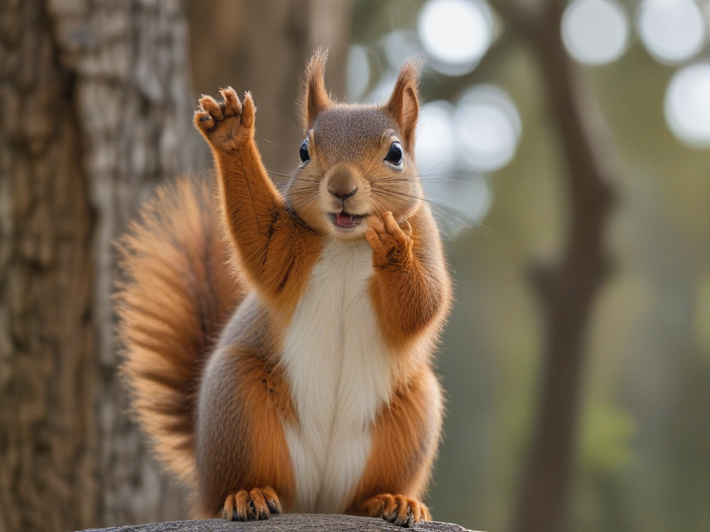 squirrel waving