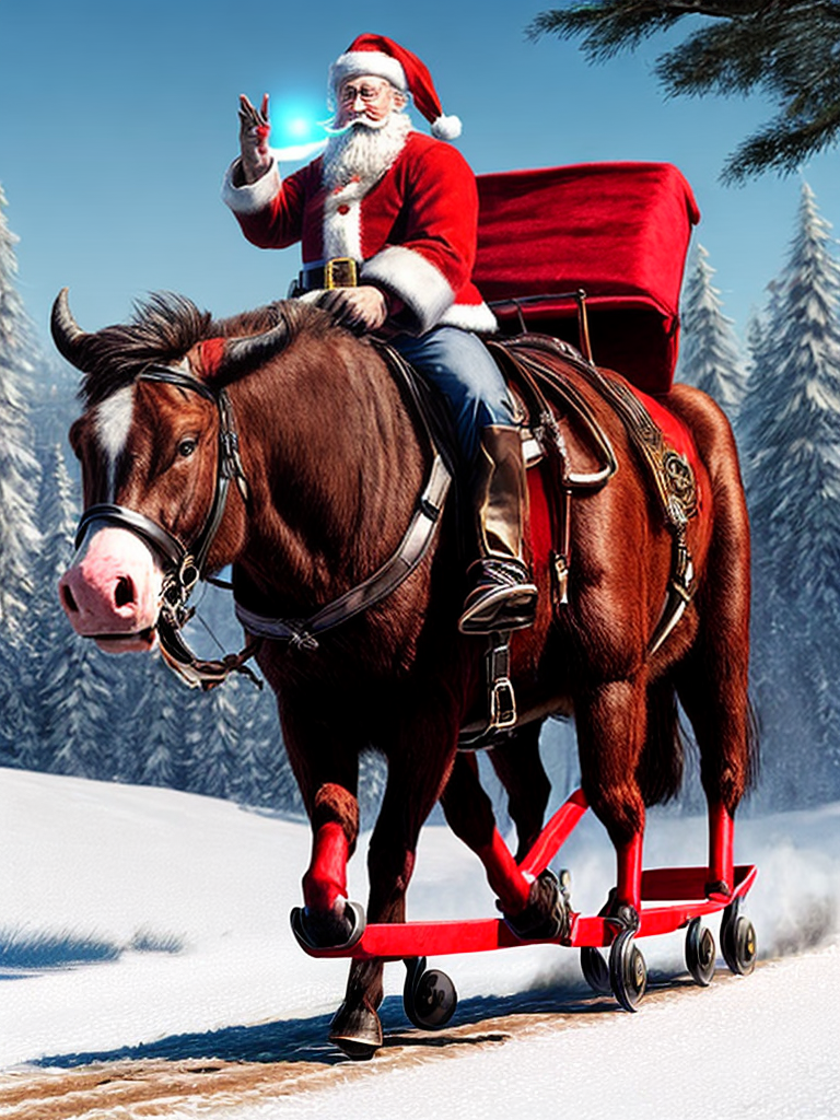 hyper realistic, studio quality, santa claus with red beard sitting on ...