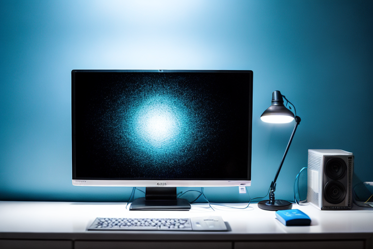 make a headline photo about computer with this color theme of light ...