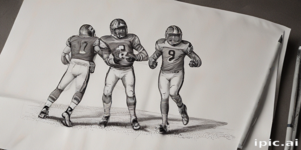 Dynamic Illustration of Three Football Players Celebrating a Touchdown ...