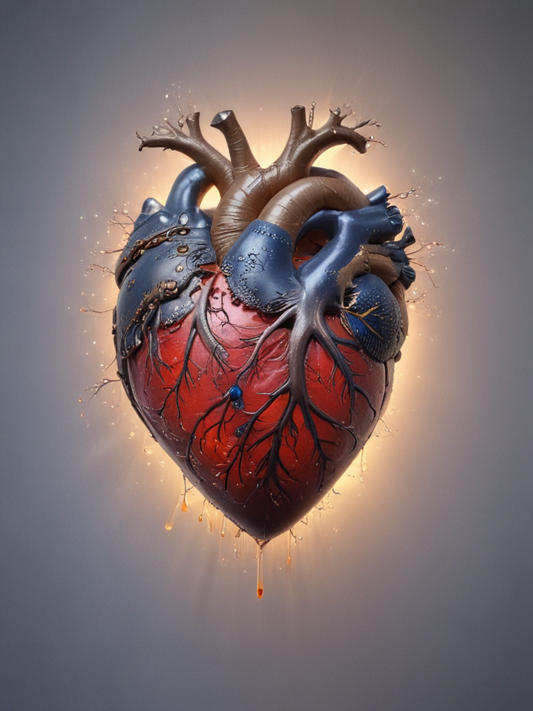 Intricate Heart Sculpture Blending Nature and Anatomy with Captivating ...