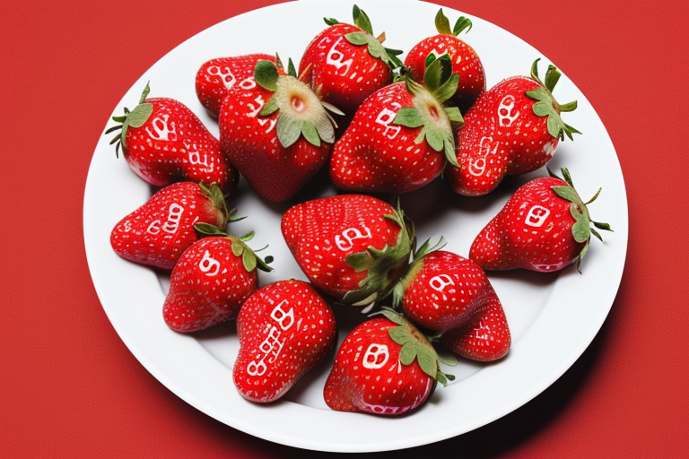 Fresh and Juicy Strawberries Arranged Beautifully on a White Plate