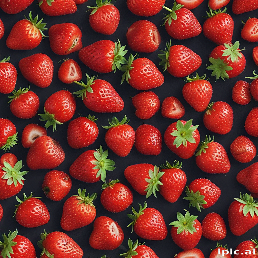 A Vibrant Array of Fresh Strawberries Spread Across a Dark Background.