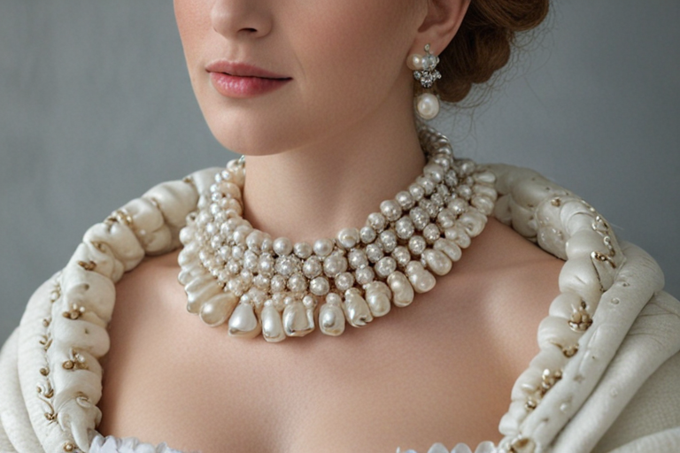 "Elizabeth I." fan-shaped ruff pearls