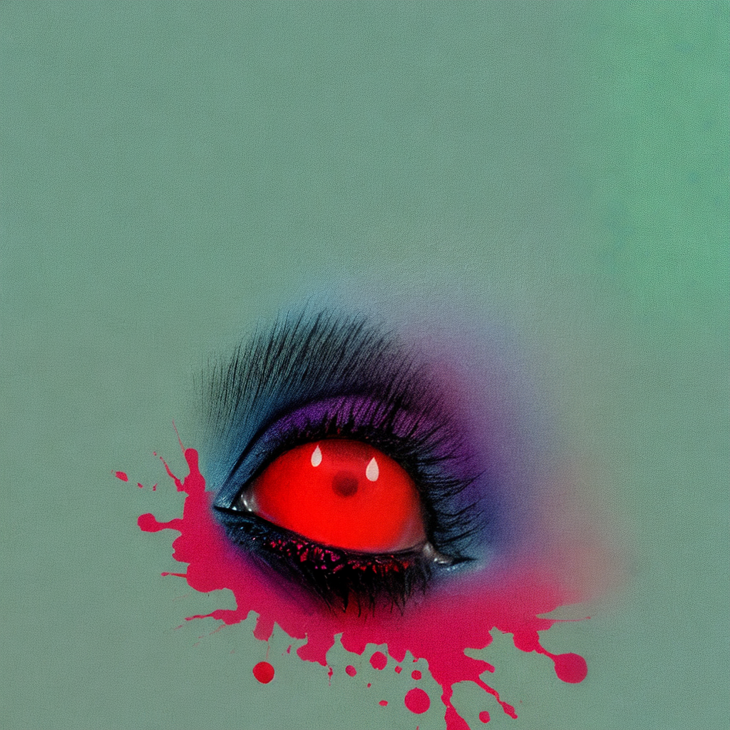 Red drop of acid with evil look and smile