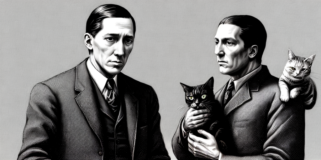 lovecraft holding his cat