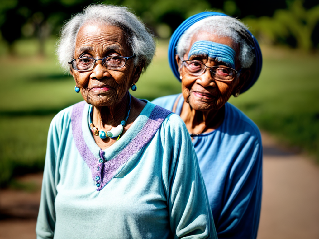 old poc lady looking at the camera