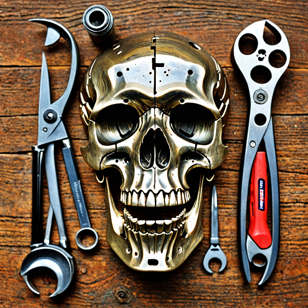 skull made of tools