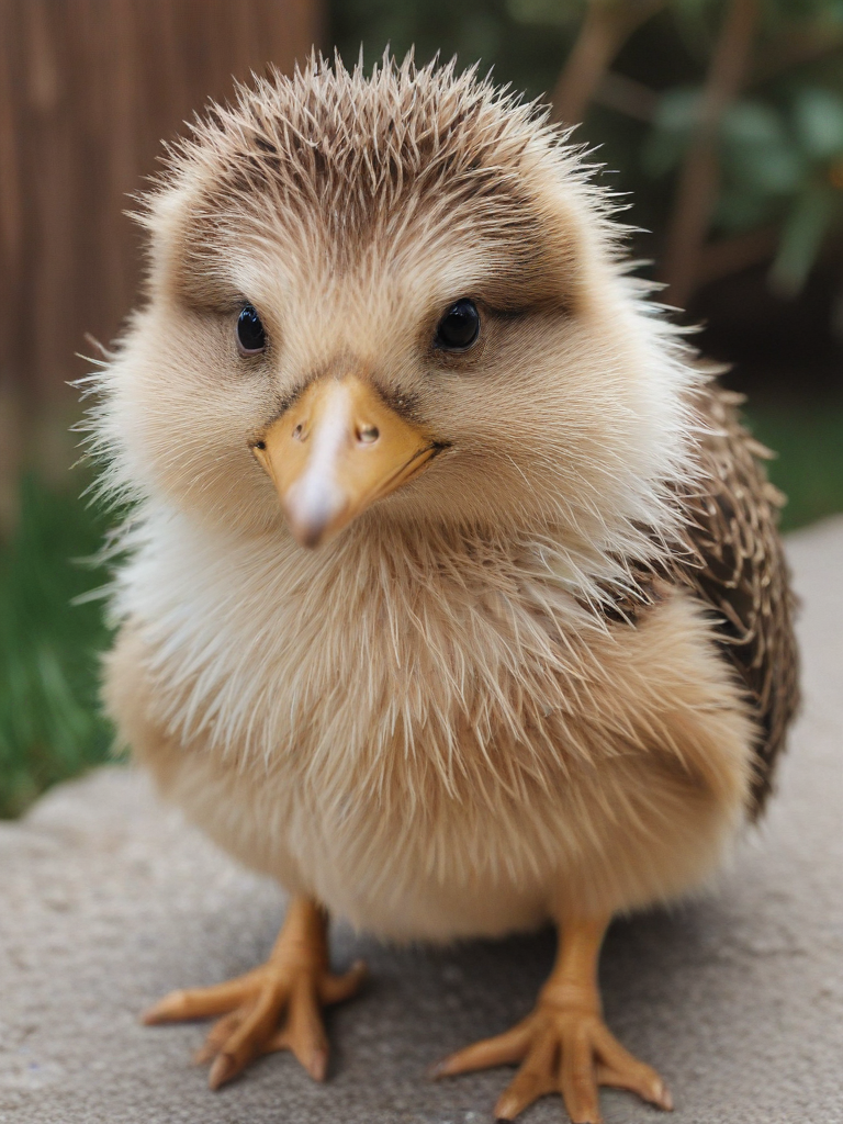 duck mixed with hedgehog mixed with eagle