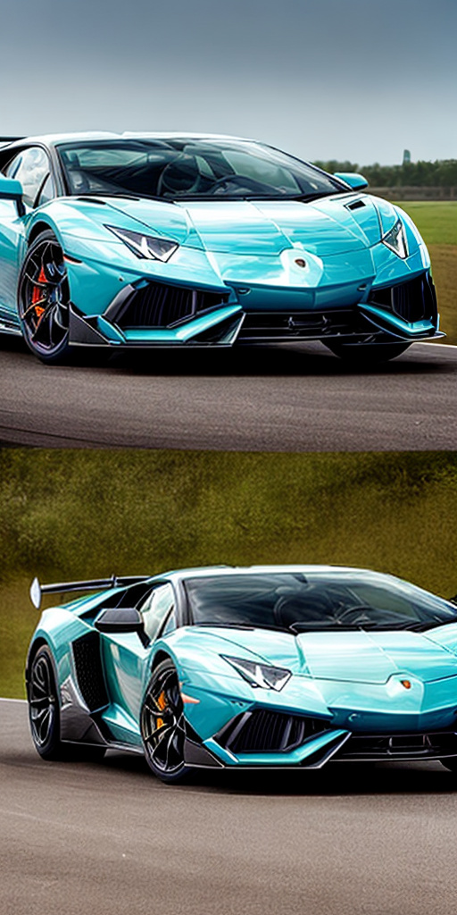 a realistic photo of a Lamborghini racing