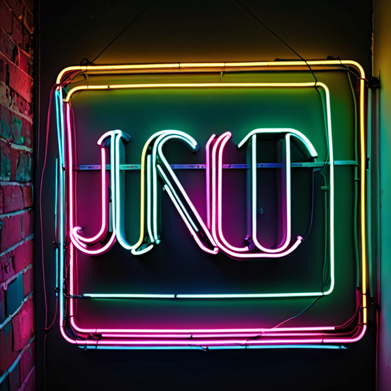 jintai is a name on a sign surreal art neon