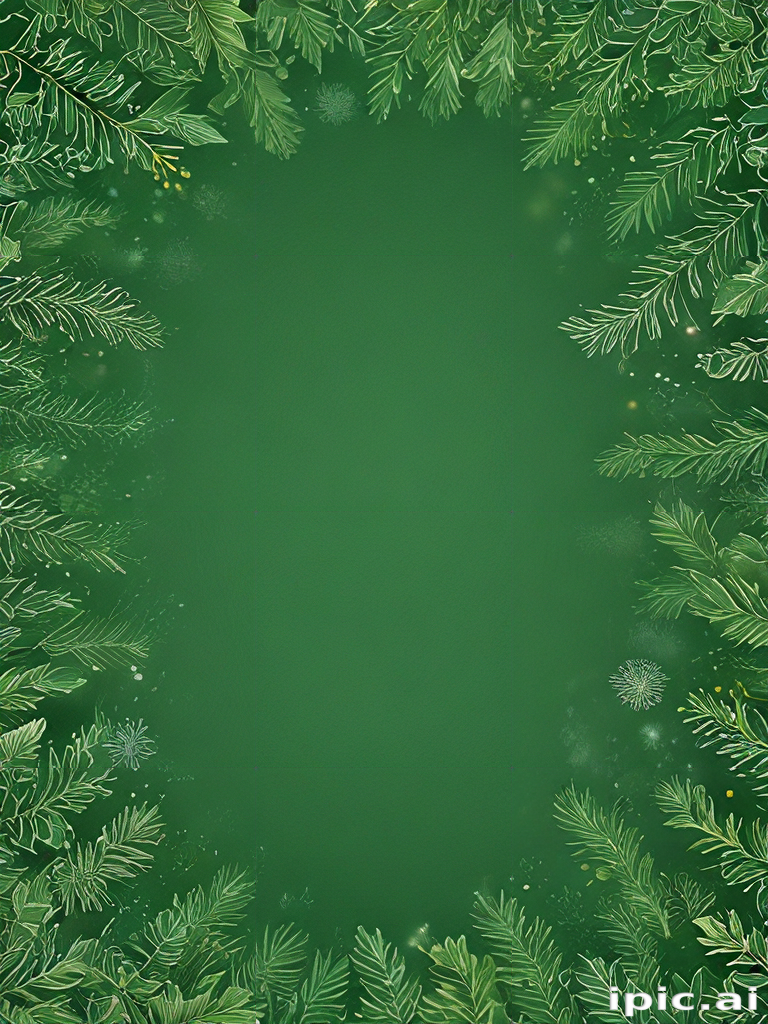 Festive Green Background Surrounded by Lush Evergreen Foliage and ...