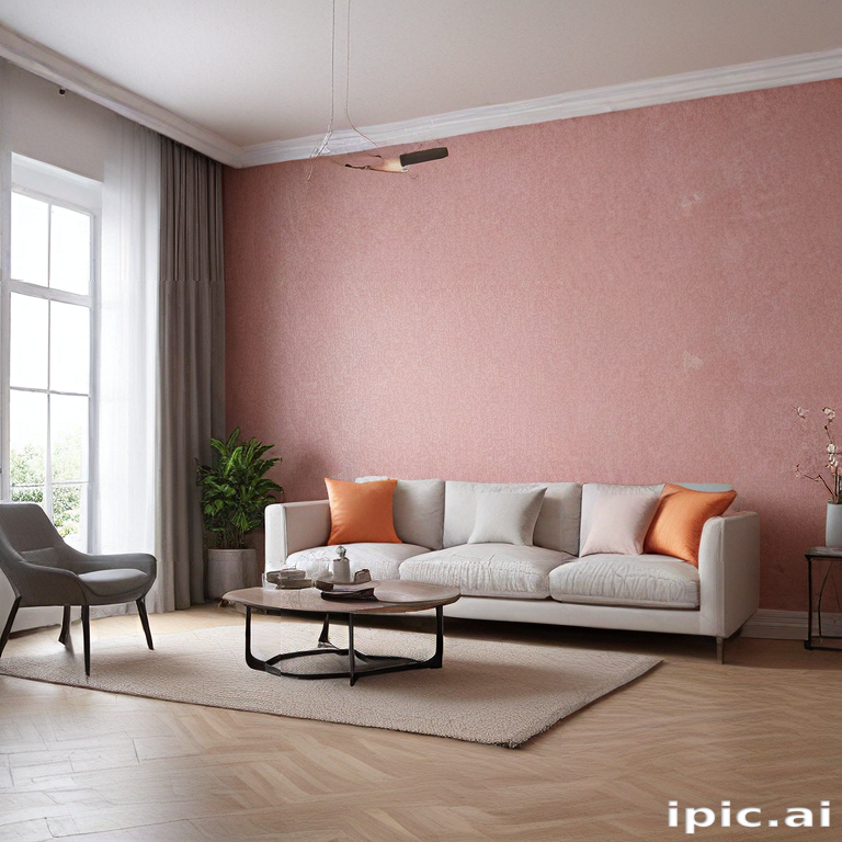 A Cozy Living Room with Soft Colors and Modern Furniture Accents.