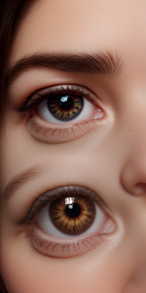 Close-Up of Two Striking Eyes with Unique Color Patterns and Details