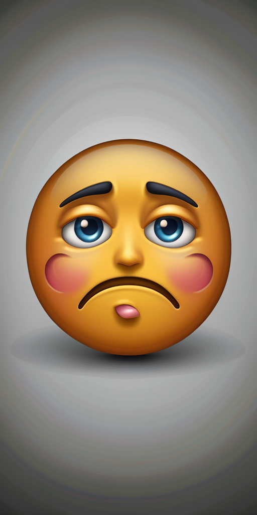 A Sad Pink Face Emoji Expressing Feelings of Disappointment and Loneliness.