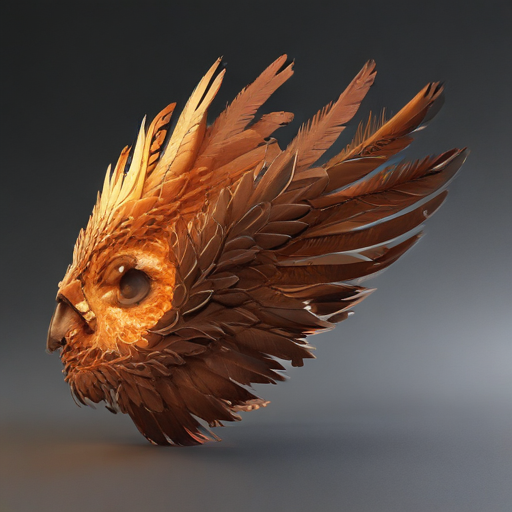 Intricately Designed Owl Head Crafted from Layered Natural Materials ...