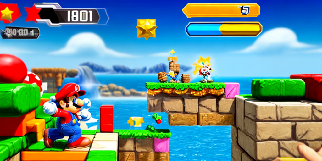 Super mario punches one block