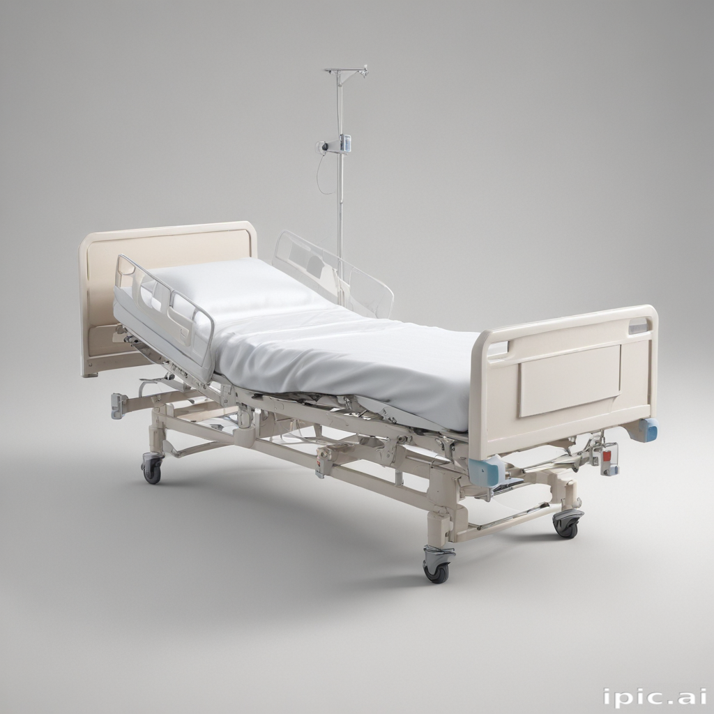 A Hospital Bed Ready for Patient Care in a Clinical Setting.