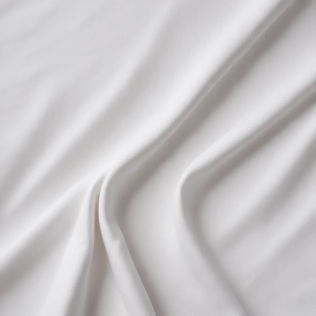 A Soft, Elegant White Fabric Draped Smoothly with Gentle Curves and Folds.
